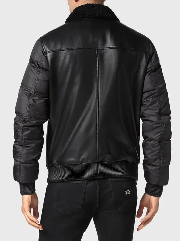 Philipp Plein Bomber Jacket With Shearling Collar
