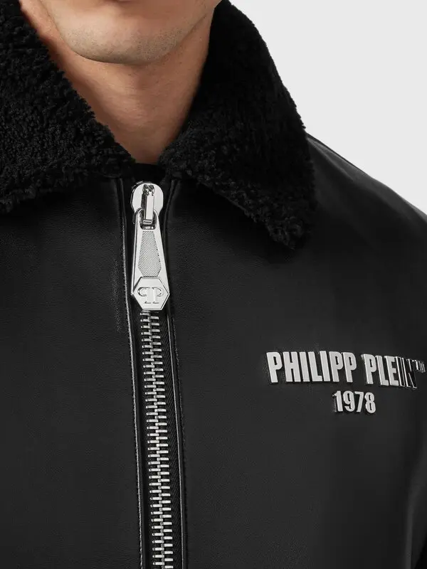 Philipp Plein Bomber Jacket With Shearling Collar
