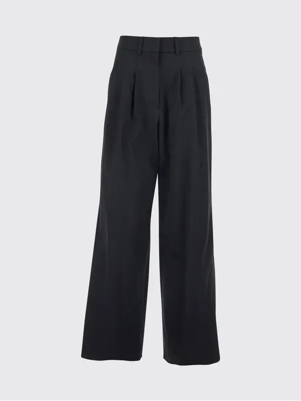 PT TORINO Frankie Cotton Palazzo Trousers - Black