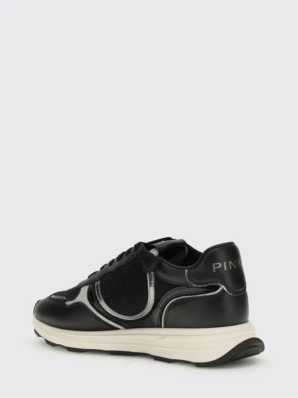 Pinko Zoe Leather And Mesh Sneakers
