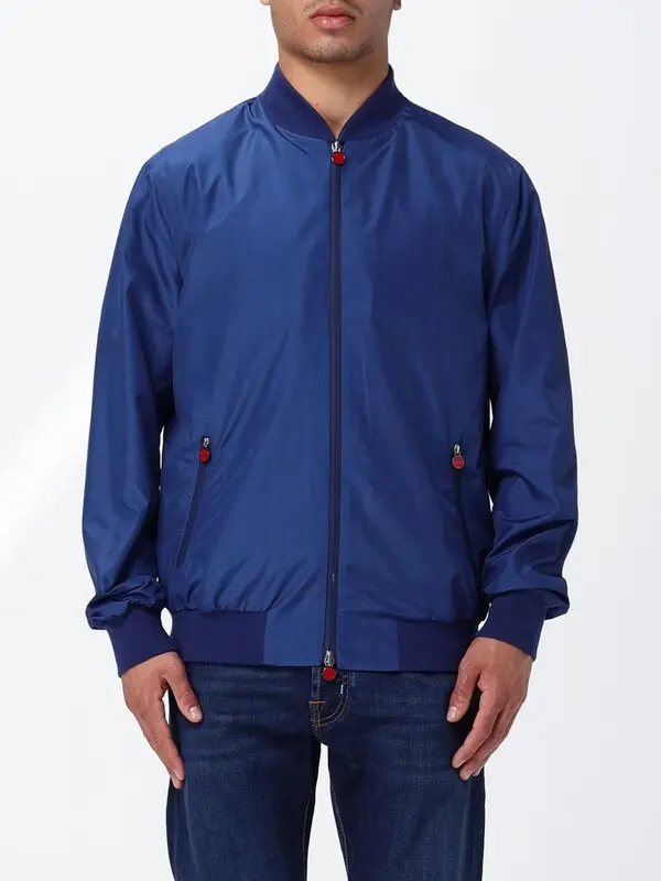 Kiton Stretch Technical Fabric Bomber Jacket With Zip Closure