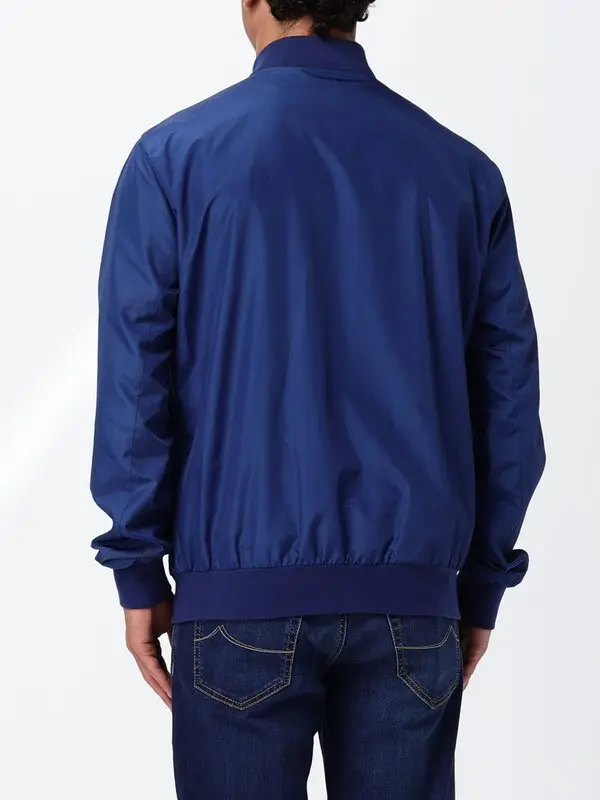 Kiton Stretch Technical Fabric Bomber Jacket With Zip Closure