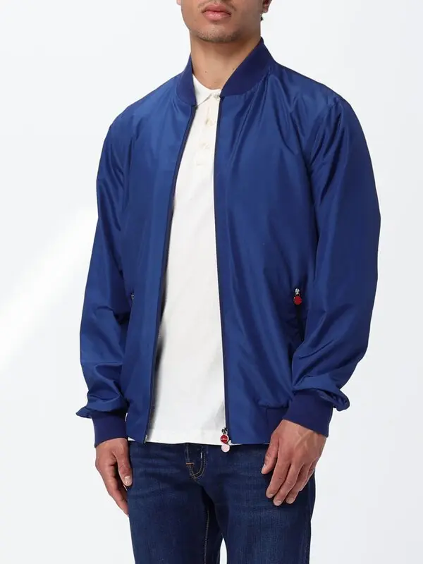 Kiton Stretch Technical Fabric Bomber Jacket With Zip Closure