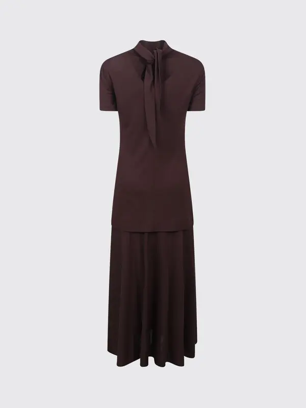 JIL SANDER Slim Fit High-neck Midi Dress - Plum
