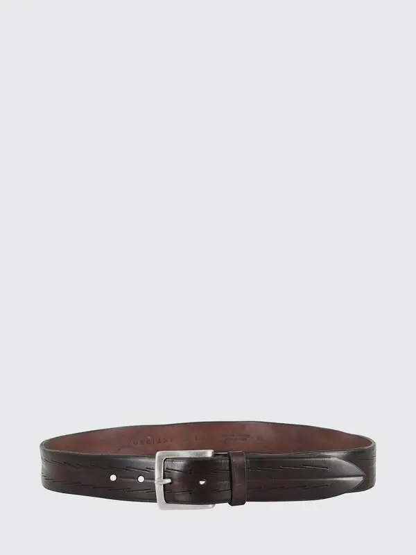 Orciani Leather Belt With Silver Buckle - Dark