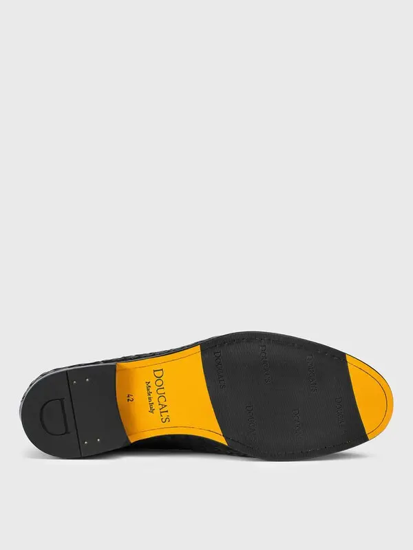 DOUCAL'S Woven Leather Loafers - Dark