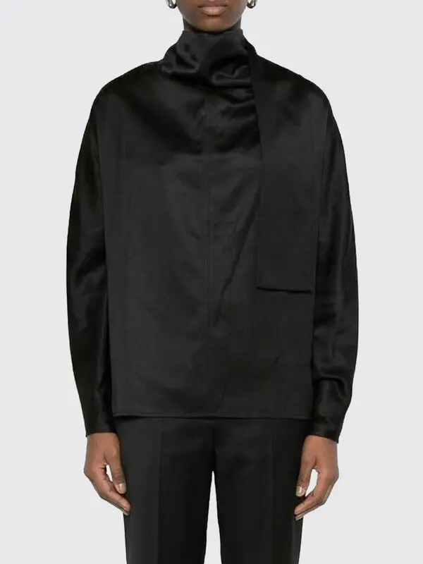 TOTEME Satin Blouse With Tie-scarf Neck - Black
