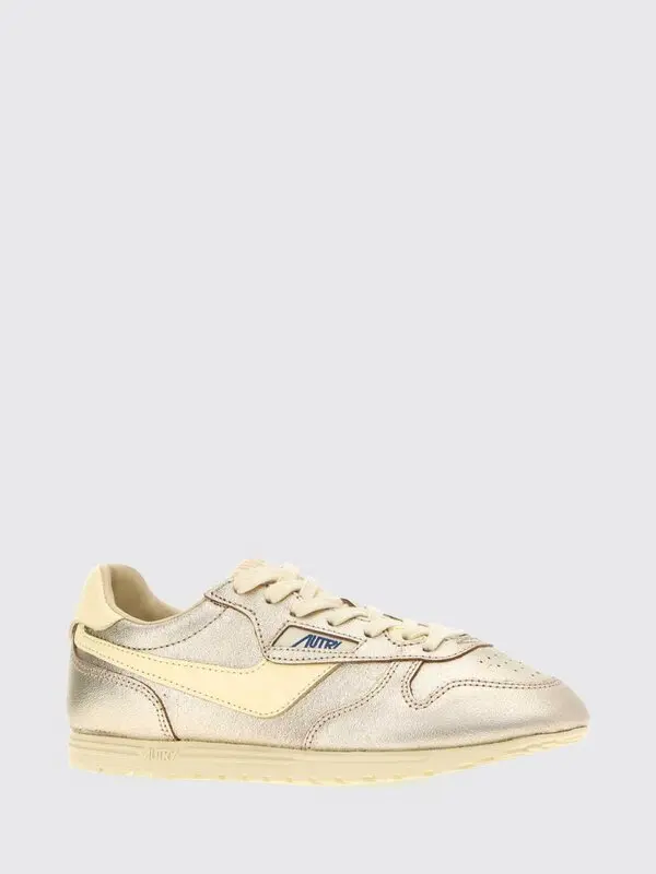 AUTRY Windspin Sneakers In Laminated Leather - Silver