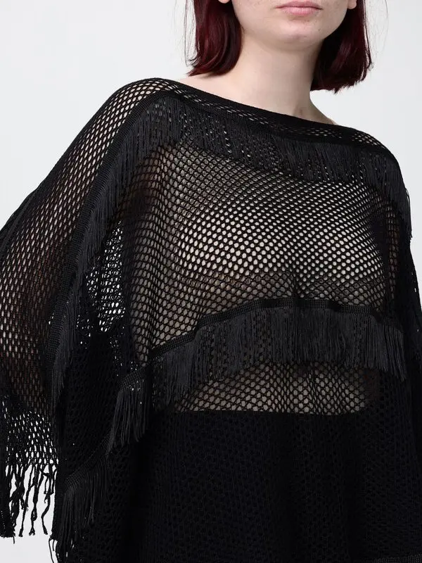 Liu Jo Mesh Polyester Poncho With Fringes