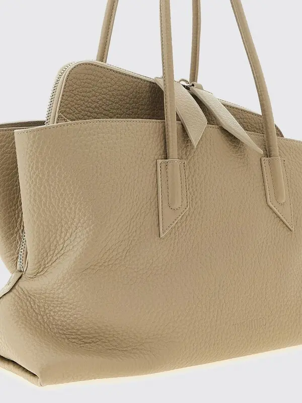 Attico Grainy Leather Top Handle Bag - Beige