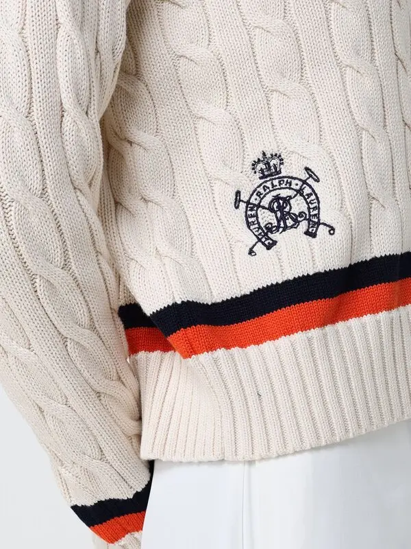 Ralph Lauren Cotton V-neck Sweater - Beige