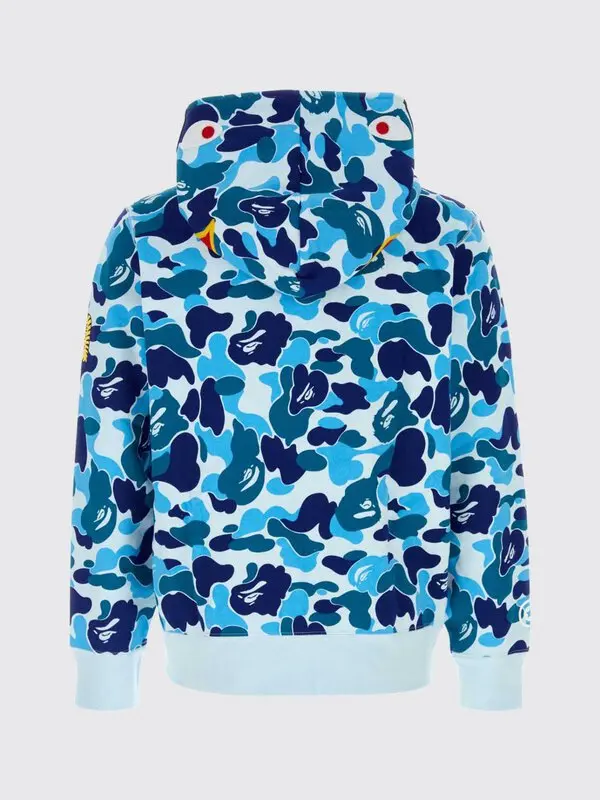 A BATHING APE Camouflage Cotton Hoodie - Blue
