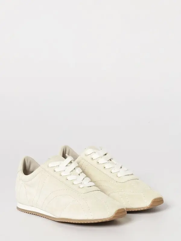 TOTEME Flex Quilted Suede Sneakers - Beige