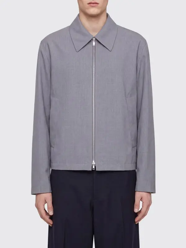 JIL SANDER Wool Shirt Jacket With Zip Closure And French Collar