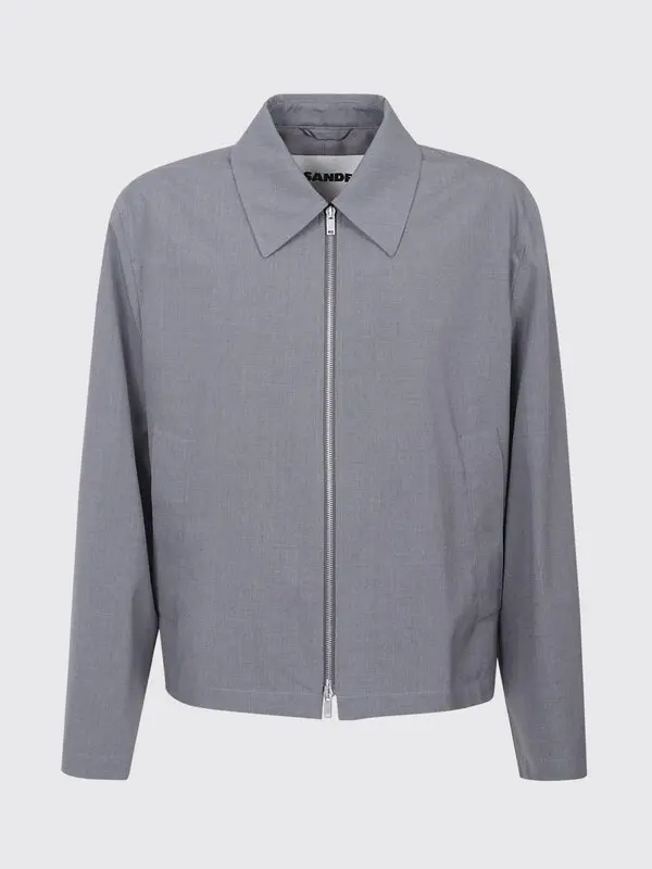 JIL SANDER Wool Shirt Jacket With Zip Closure And French Collar