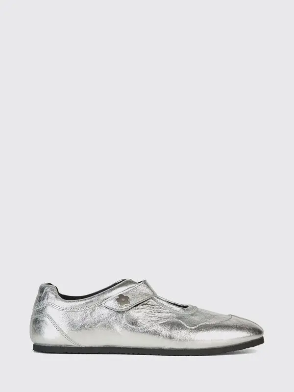 Cecilie Bahnsen Laminated Leather Mary Jane Shoes - Silver