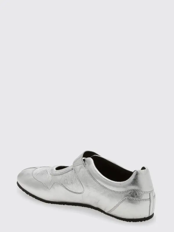 Cecilie Bahnsen Laminated Leather Mary Jane Shoes - Silver