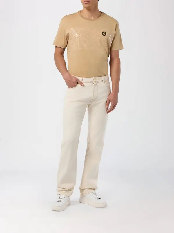 BILLIONAIRE Straight Leg Cotton Denim Jeans - Beige