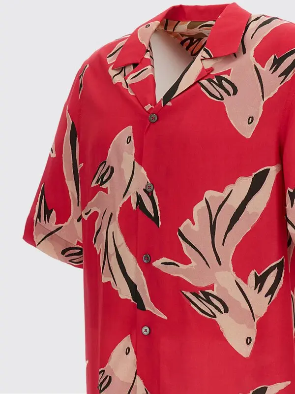 Paul Smith Printed Viscose Blend Shirt - Pink