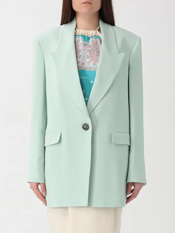 Pinko Single-breasted Blazer With Rose Buttons