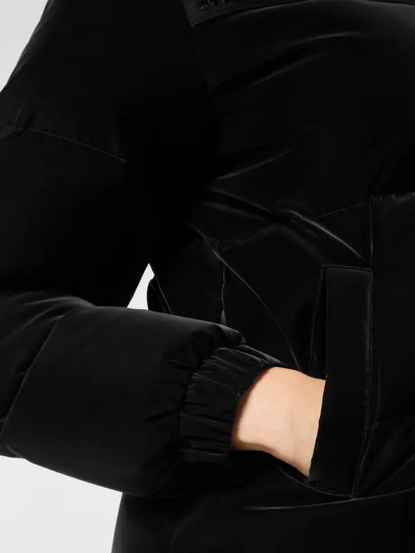 Philipp Plein Velvet Down Jacket With Rhinestone Embellishments