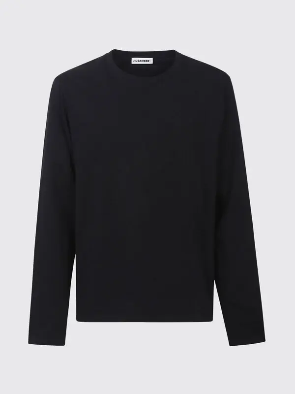 JIL SANDER Long-sleeved Cotton T-shirt With Crew Neck - Black