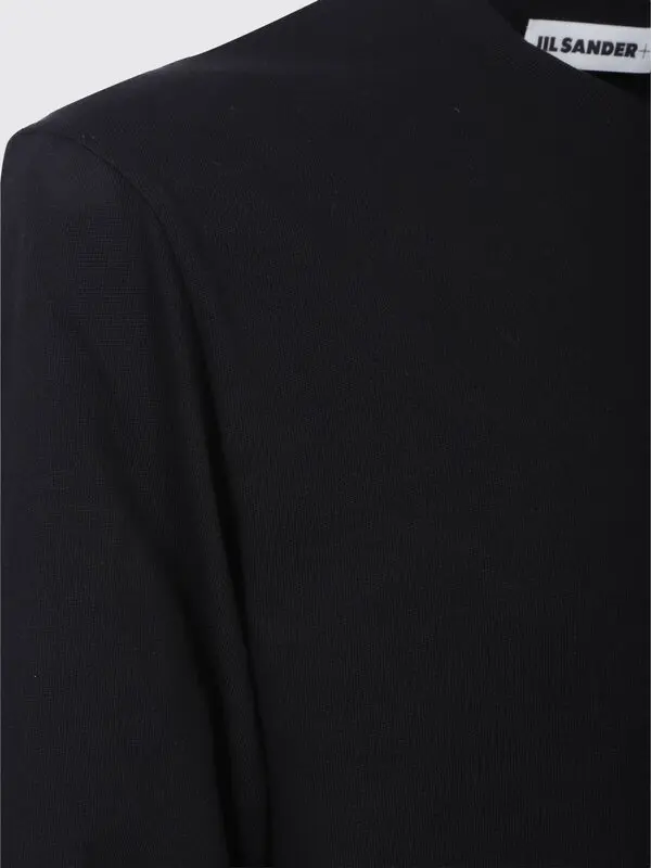 JIL SANDER Long-sleeved Cotton T-shirt With Crew Neck - Black