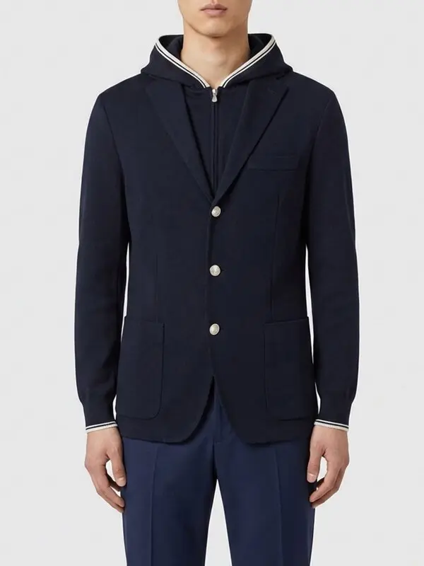 Eleventy Single-breasted Cotton Blazer - Blue