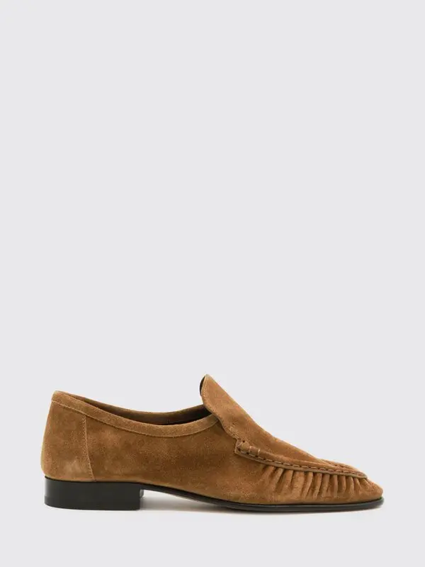 THE ROW Two Suede Calfskin Round-toe Loafers