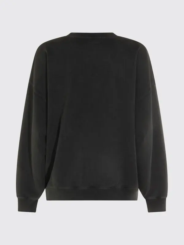 ANINE BING Cotton Crewneck Sweatshirt With Contrast Logo
