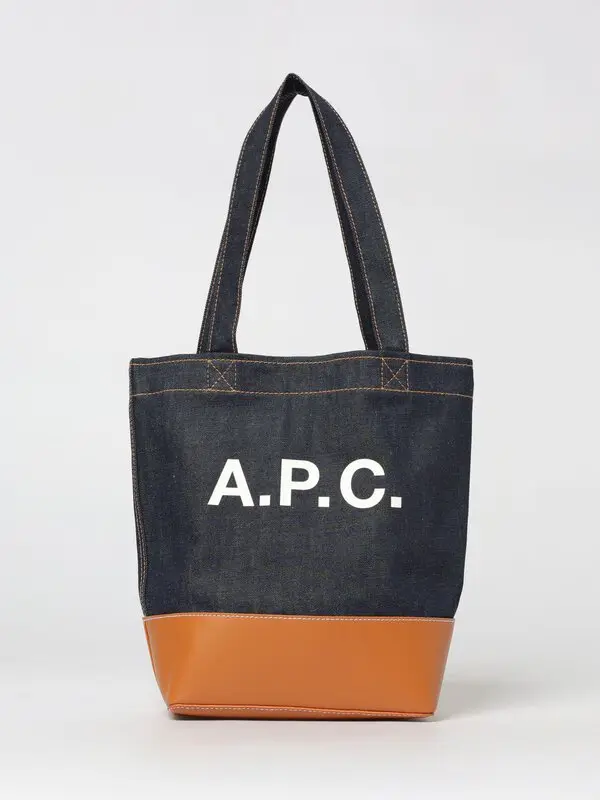 A.p.c. Alex Tote Denim And Leather Shoulder Bag