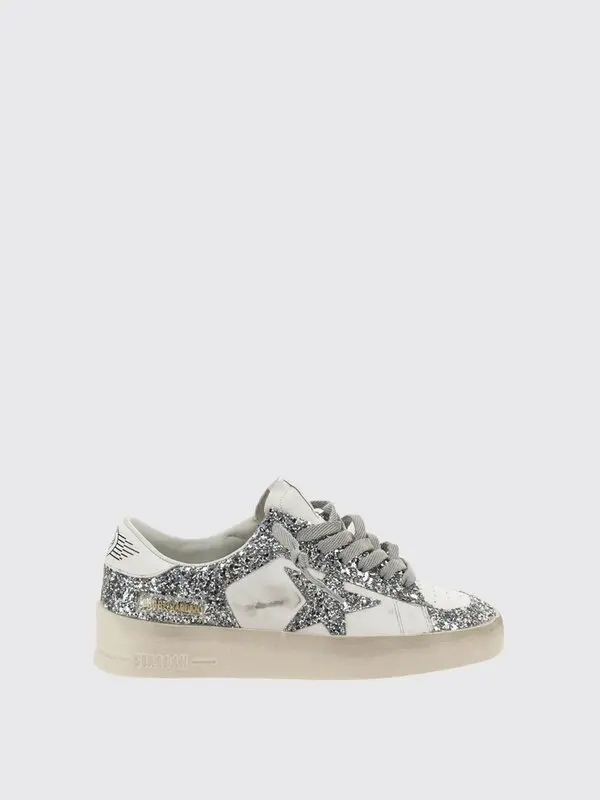 GOLDEN GOOSE Glitter Star Sneakers - Silver