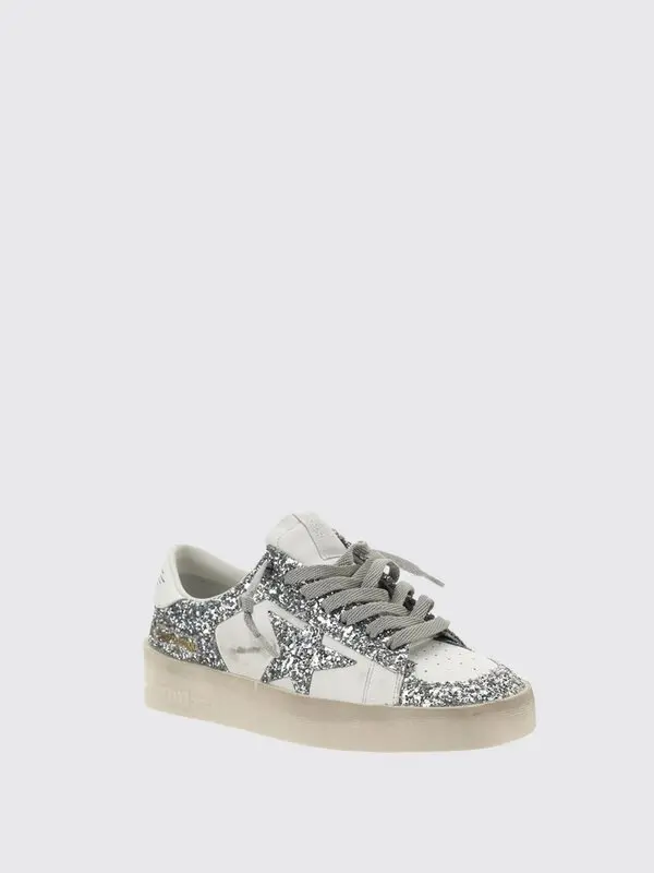 GOLDEN GOOSE Glitter Star Sneakers - Silver