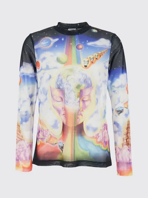 Casablanca Slim Fit Long Sleeve Graphic Print Jersey Top