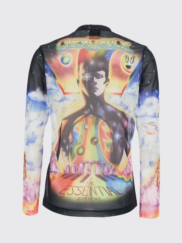 Casablanca Slim Fit Long Sleeve Graphic Print Jersey Top