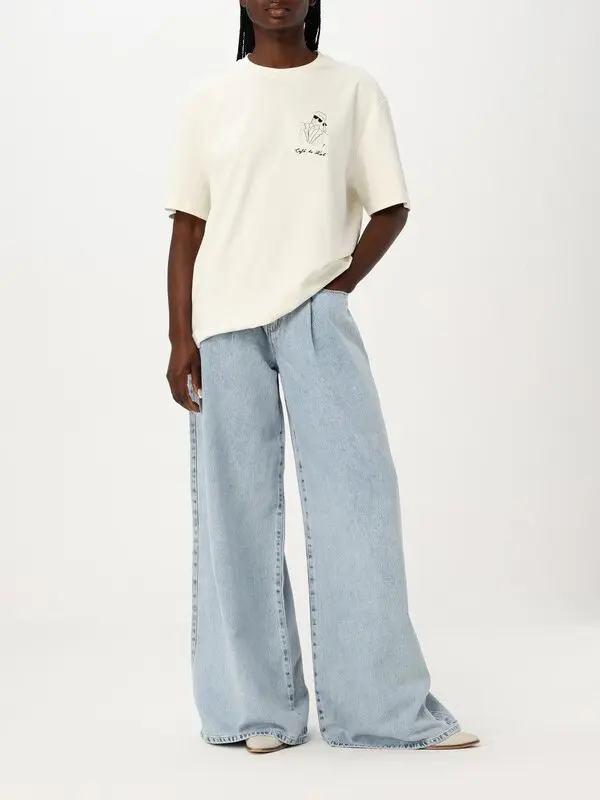 Karl Lagerfeld Pleated Wide-leg Jeans