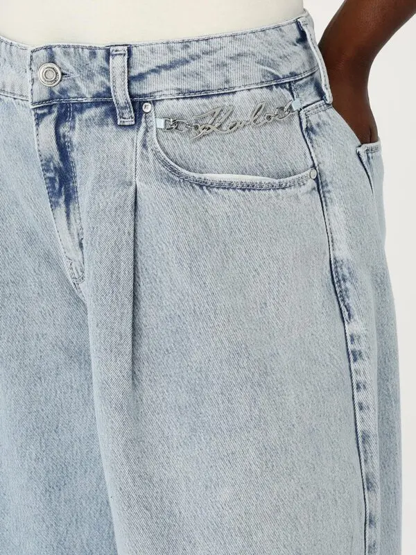 Karl Lagerfeld Pleated Wide-leg Jeans