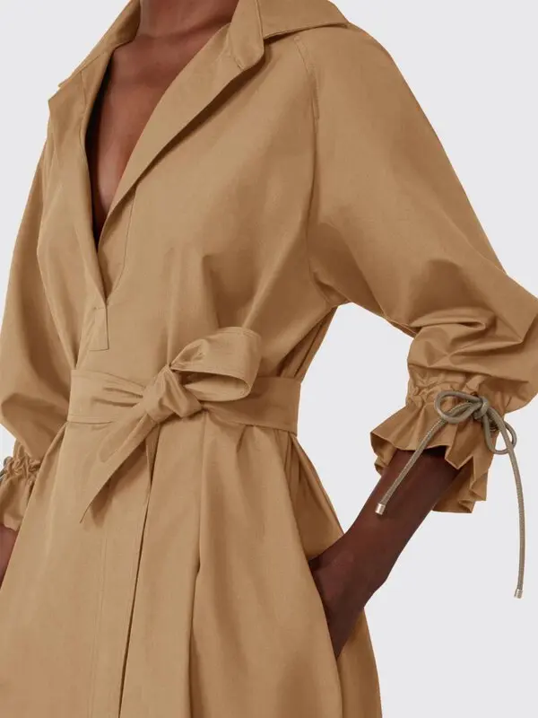Max Mara Midi Cotton Chemisier Dress - Beige