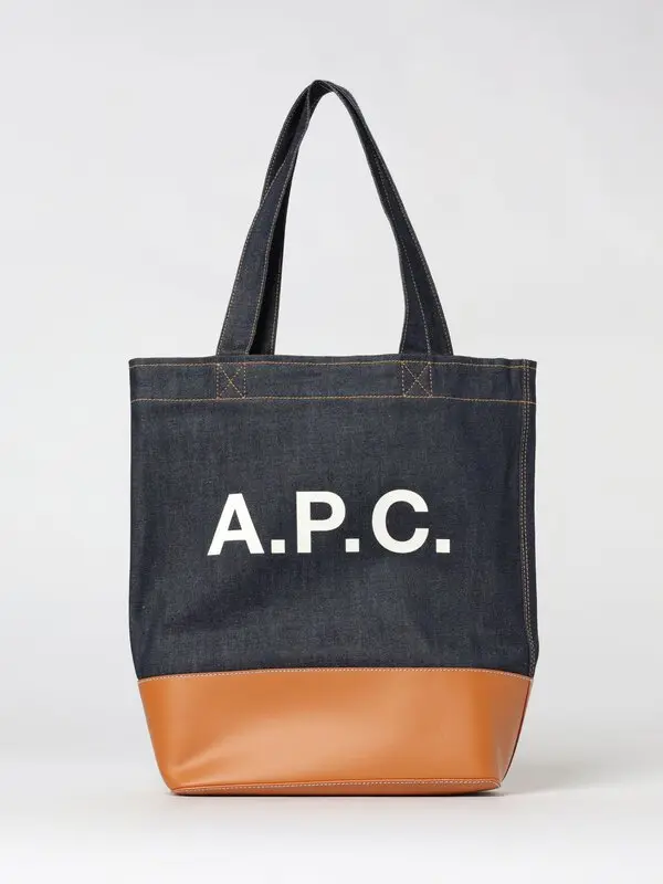 A.p.c. Alex Tote Denim And Leather Shoulder Bag