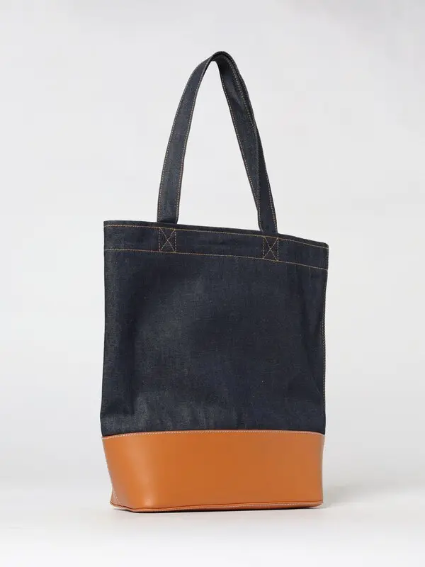 A.p.c. Alex Tote Denim And Leather Shoulder Bag
