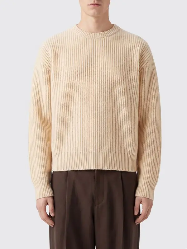 JIL SANDER Long-sleeved Crewneck Sweater In Pure Wool - White