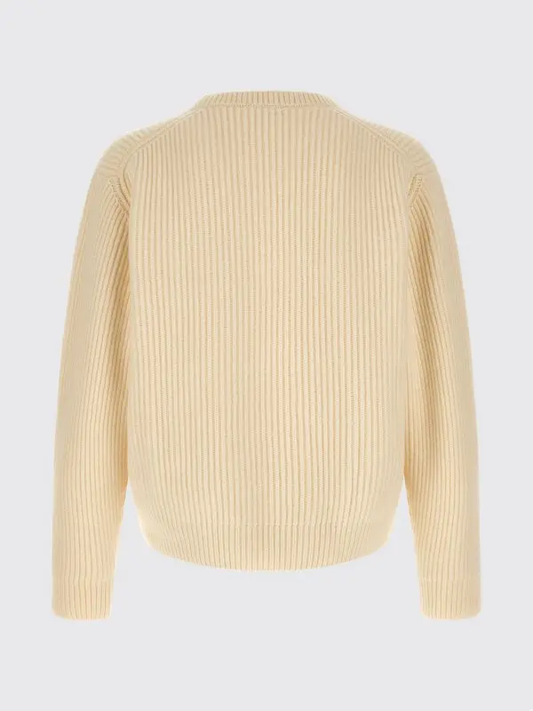 JIL SANDER Long-sleeved Crewneck Sweater In Pure Wool - White