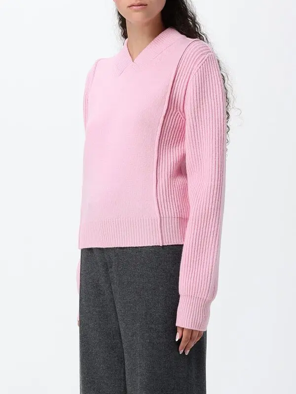 Marni Virgin Wool And Cashmere V-neck Sweater - Pink