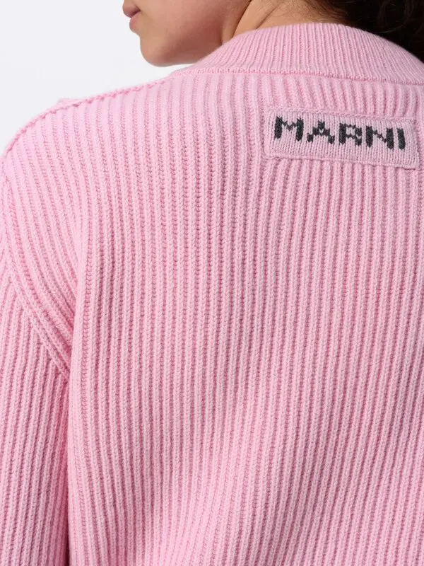 Marni Virgin Wool And Cashmere V-neck Sweater - Pink