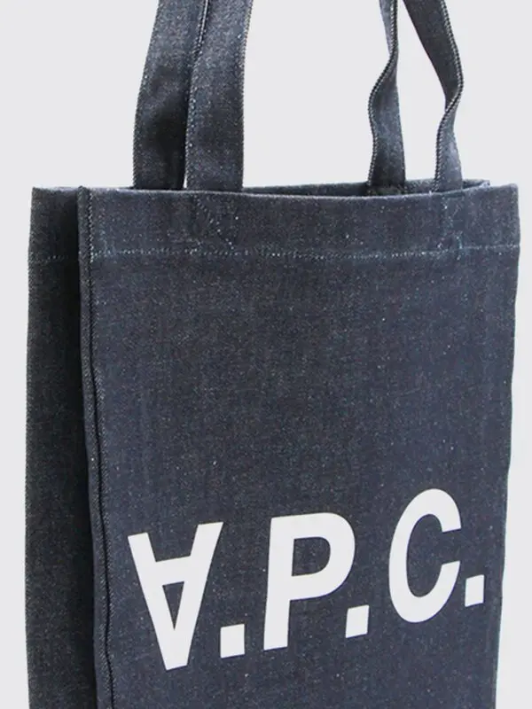 A.p.c. Laure Tote Bag In Cotton Denim - Indigo