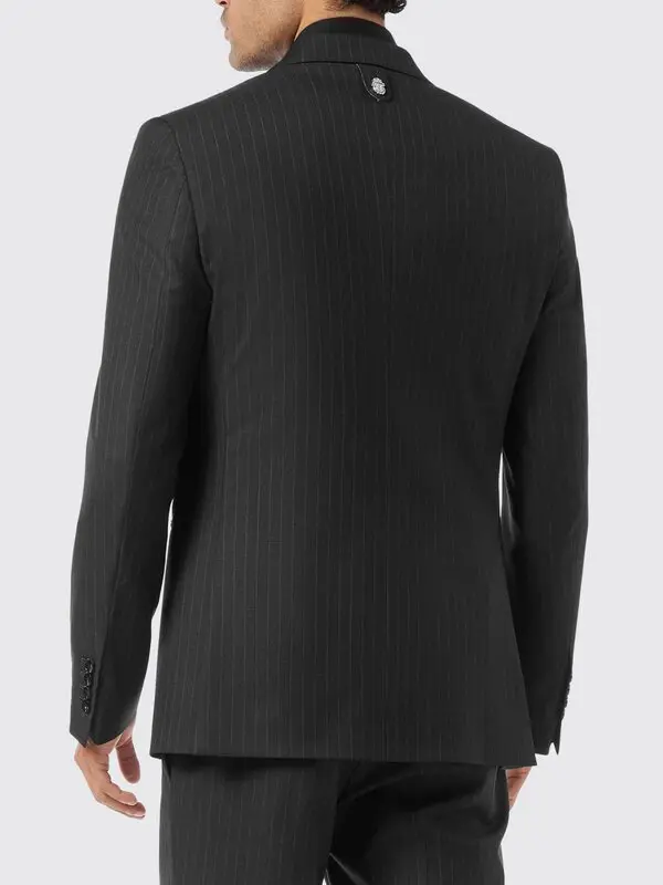 BILLIONAIRE Pinstriped Single-breasted Blazer - Black