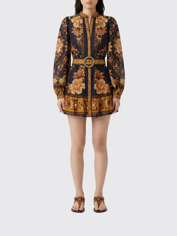 Farm Rio Printed Long Sleeve Mini Dress