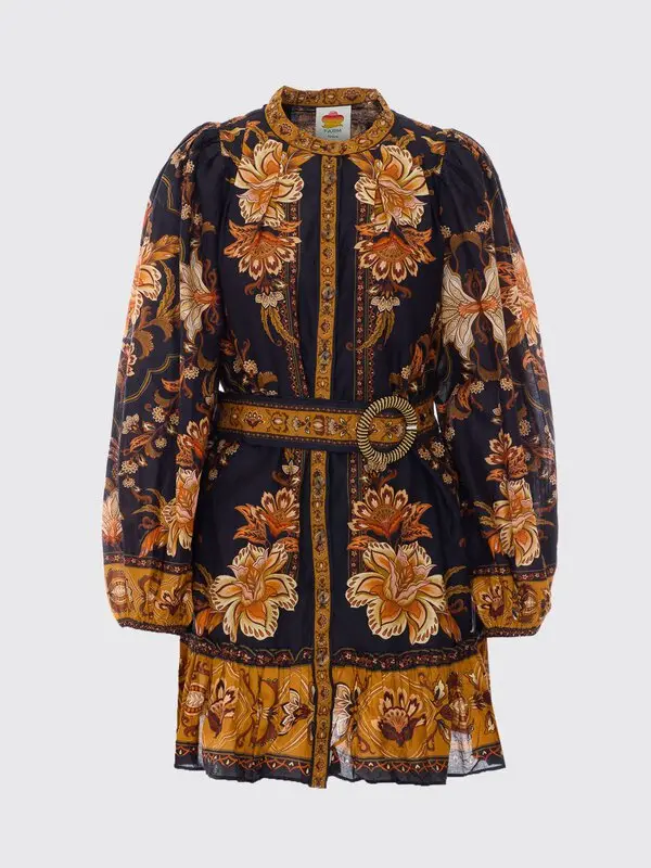 Farm Rio Printed Long Sleeve Mini Dress