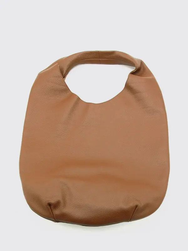 A.p.c. Le Neige Large Shoulder Bag In Grained Leather With Laminated Logo - Hazel