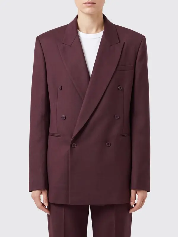 THE FRANKIE SHOP Double-breasted Virgin Wool-blend Blazer With Rear Vent